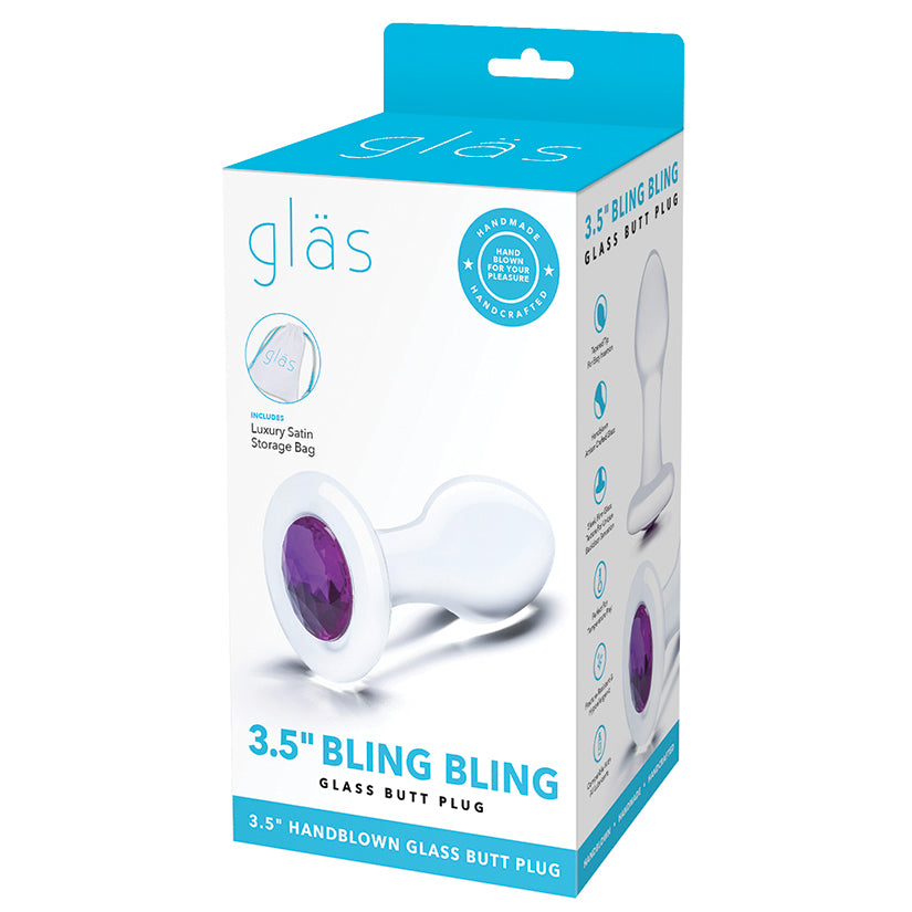 Glas 3.5" Bling Bling Butt Plug-Clear – LifestyleDistributing.com